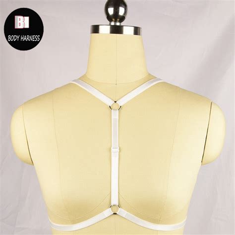 새로운 패션 파스텔 고스 탄성 체인 바디 하네스 정장 섹시한 란제리 소매 속박 란제리 케이지 브래지어 페티쉬 바디 하네스