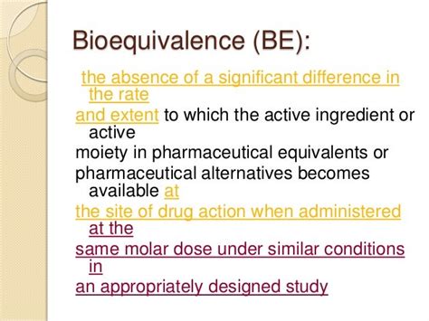 Bioavailability And Bioequivalence