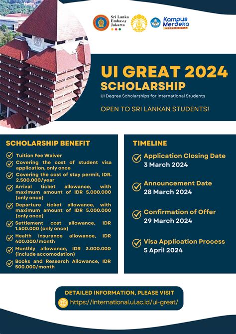 Universitas Indonesia Ui Great Scholarship Is Open For Sri Lankan