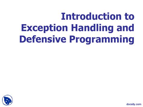 Exception Handling C Sharp Programming Lecture Slides Slides C