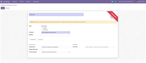 BUG Payment Unable To Create New Payment Acquirer In Multi Company Environment Issue