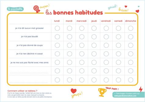 Tableau Regles De Vie A La Maison A Imprimer