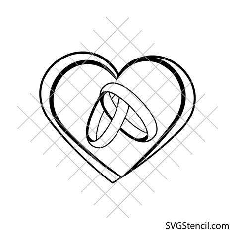 Interlocking Wedding Rings Svg Wedding Bands Svg Svgstencil