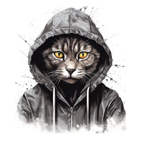 Premium Photo There Is A Cat Wearing A Hoodie And Looking At The Camera Generative Ai