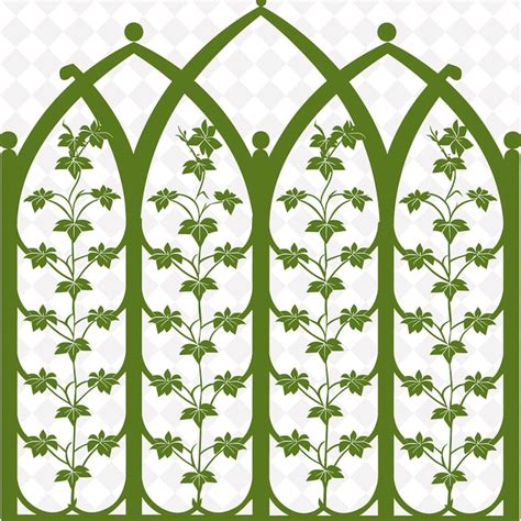 Elegant Trellis Made From Wrought Iron Curved Design With Ja Outline