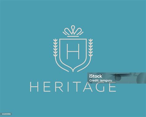 품격 있는 모노그램 문자 H Logotype 프리미엄 문장 로고 디자인 방패 0명에 대한 스톡 벡터 아트 및 기타 이미지 0명 개성 개념 고급 Istock