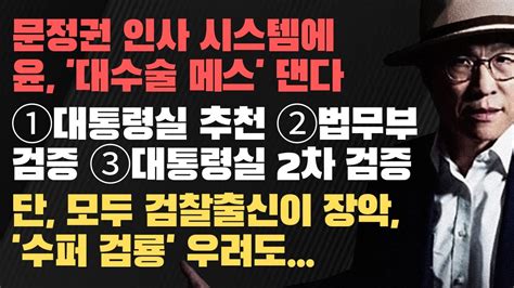 김광일tv 윤석열 정부가 법무부에 인사정보관리단을 신설한다 이제는 청문회에서 낙마하는 장관 후보자가 없게 될 것인가