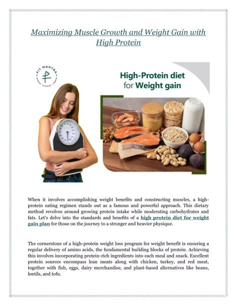 Ppt Maximizing Muscle Growth And Weight Gain With High Protein