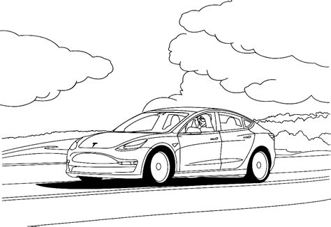 Coloriage voitures Tesla imprimables Coloriages à imprimer gratuits