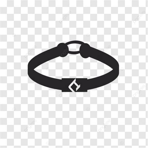 흰색 로고가 있는 검정색 고무 팔찌 벡터 흰색 배경에 손 팔찌의 단순한 검은 아이콘 그림자 없음 작은 프레임 중앙 Png