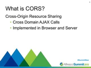 CORS Enable Alfresco For CORS PPT