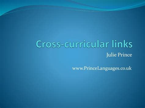 Cross Curricular Links