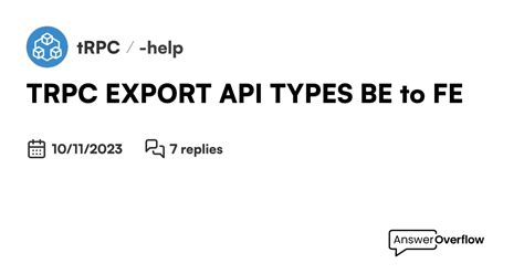 trpc export api types be to fe trpc