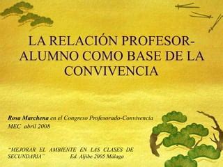 Relación profesorado alumnado PPT