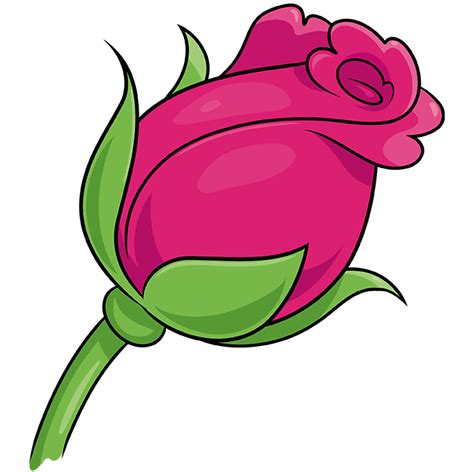 How To Draw A Rose Bud Really Easy Drawing Tutorial