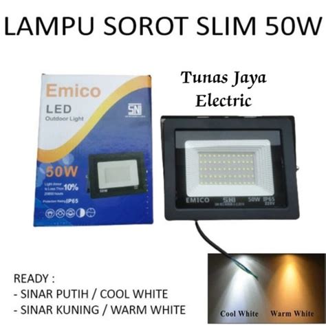 Jual Lampu Sorot Led Flood Light Watt Standar Sni Putih Kota Surabaya Tunas Electric