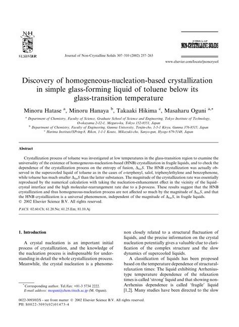 Pdf Discovery Of Homogeneous Nucleation Based Crystallization In