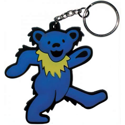 Grateful Dead Bear Rubber Keychain Deaf Man Vinyl