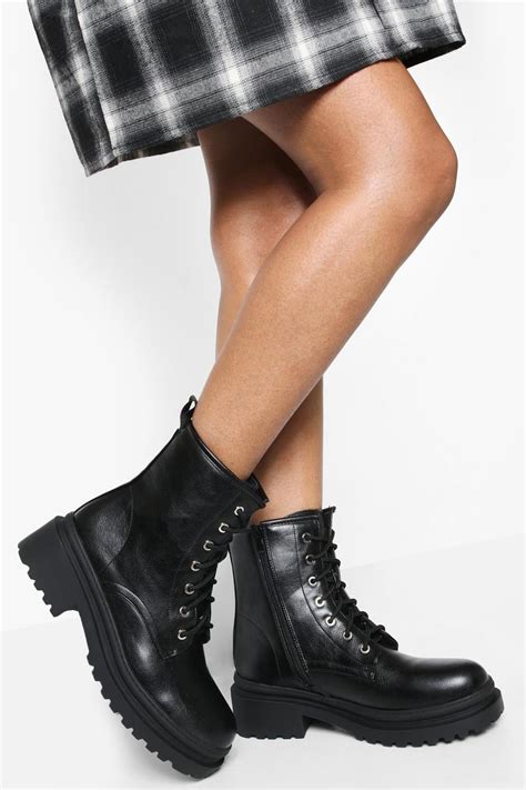 Chunky Lace Up Hiker Boots Boohoo Uk