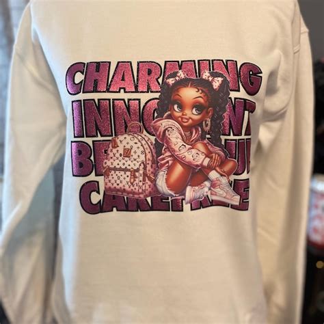 Boujee Little Black Teen Girl Betty Boop In Pink Hoodie Sneakers