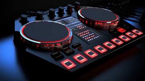 Pad 3d Render Of Usb Midi Controller And Drum With Effects In Dimly Lit