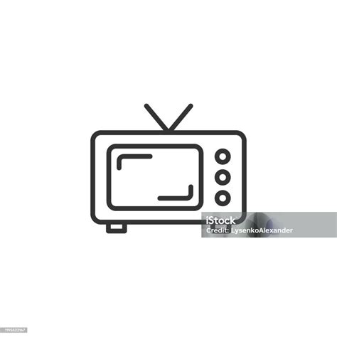 플랫 스타일의 복고풍 Tv 화면 벡터 아이콘입니다 흰색 고립 된 배경에 오래 된 텔레비전 그림입니다 Tv 디스플레이 비즈니스
