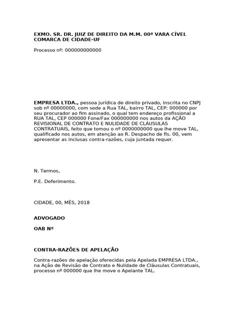 Modelo De AÇÃo Revisional De Contrato E Nulidade De ClÁusulas