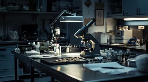 Person Examines Microchip Transistor Under A Microscope Human Hands With Tweezers And Microchip