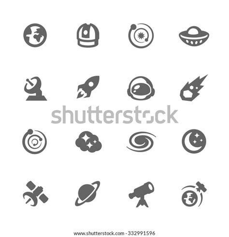 Simple Set Space Related Vector Icons Stock Vector Royalty Free 332991596 Shutterstock