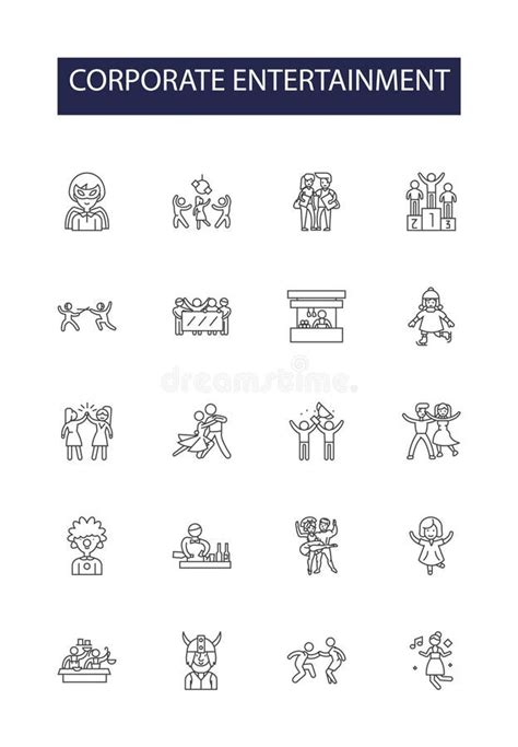 Corporate Entertainment Line Vector Icons And Signs Corporate Events
