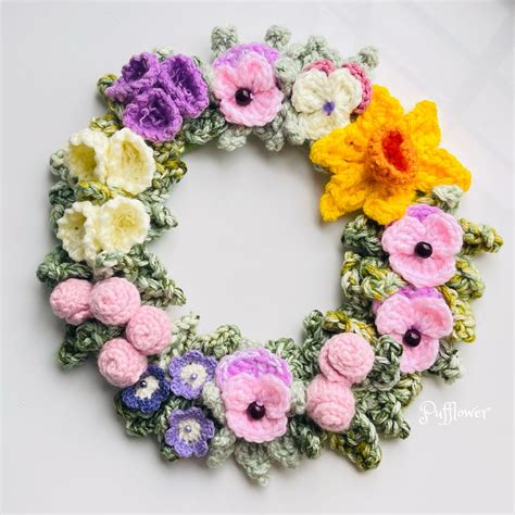 Crochet Spring Wreath Crochet Wreath Crochet Wreath Pattern Crochet