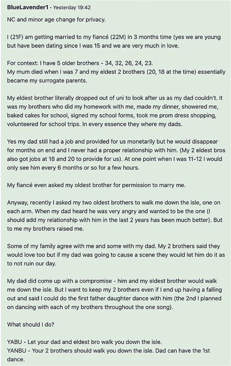 My Brothers Raised Me And Now My Dad Is Annoyed That I Asked Them To
