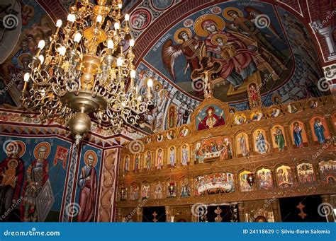Pinturas Hermosas En Una Iglesia Ortodoxa Imagen De Archivo Editorial