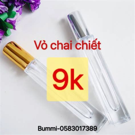 Chai Rỗng Chiết Nước Hoa Thủy Tinh Vuông Dài Hình Trụ 10ml Loại Vỏ Dày