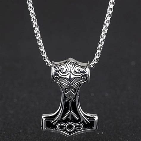 Colar Pingente Martelo Do Thor Mj Lnir Viking Dupla Face A O Parcelamento Sem Juros