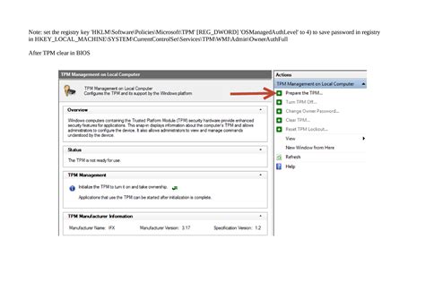 Dcs Tpm Owner 02 Trust Accc Note Set The Registry Key HKLM