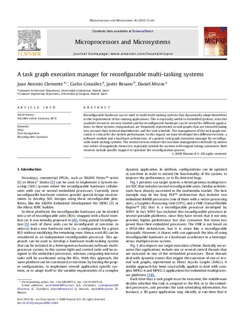 Pdf A Task Graph Execution Manager For Reconfigurable Multi Tasking Systems