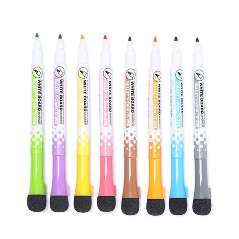 8 Colors Magnetic Whiteboard Pen Erasable Dry White Board Markers