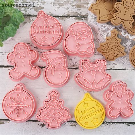 [sourcecome1] ใหม่ ชุดแม่พิมพ์ตัดคุกกี้ บิสกิต ลายคริสต์มาส เกล็ดหิมะ ขิง ขนมปัง 8 ชิ้น Shopee