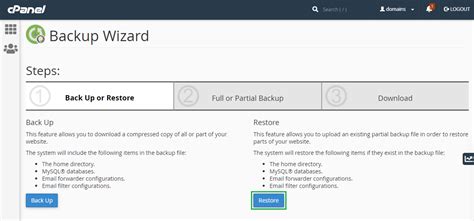 CPanel Website Database Backup And Restore Knowledgebase ModernOne Data Solutions