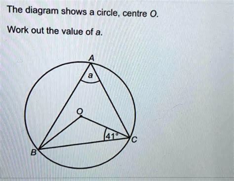 Solved The Diagram Shows A Circle Centre 0 Work Out The Value Of A 41