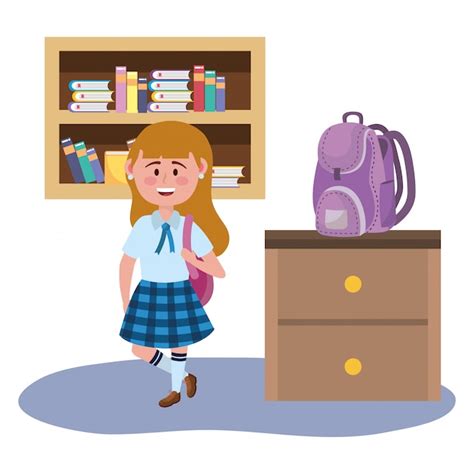Garota Garoto Da Escola Vetor Grátis