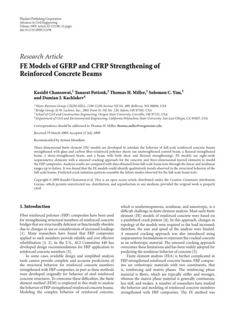 Femodels Of Gfrp And Cfrp Strengthening Pdf Strength Of Materials