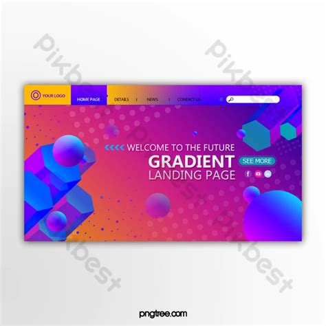 Fashion Gradient Trend Website Page Psd Free Download Pikbest