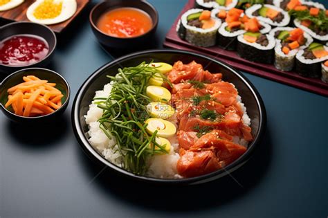 美味石锅拌饭和寿司高清图片下载 正版图片600308232 摄图网