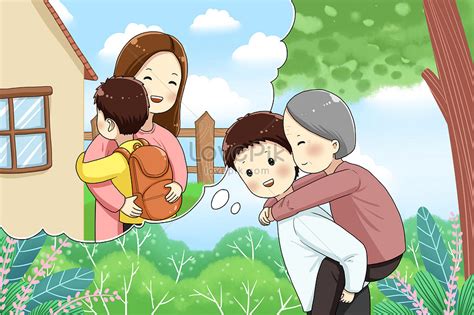 따뜻한 엄마와 아이의 추억 일러스트 무료 다운로드 Lovepik