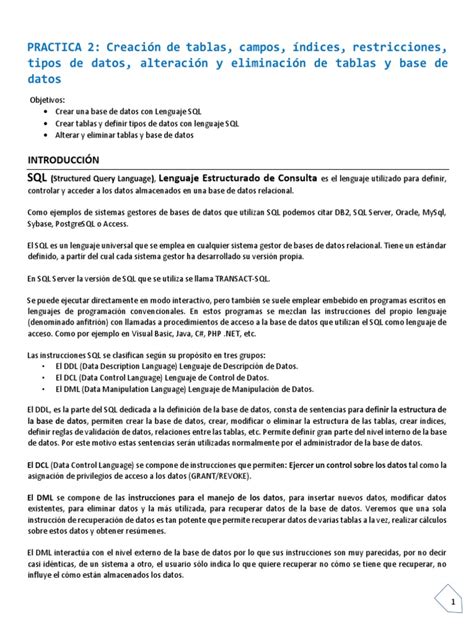 Guia Practica 2 Sql Pdf Servidor Sql De Microsoft Sql