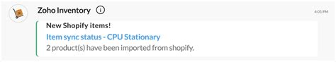 Zoho Inventory Cliq Integration