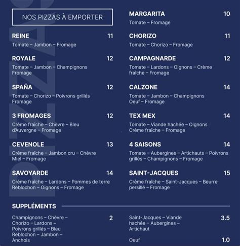 Carta Del Restaurante Le Tethys Rivedoux Plage