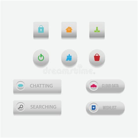 Colorful Flat Web Design Button Stock Vector Illustration Of Icon